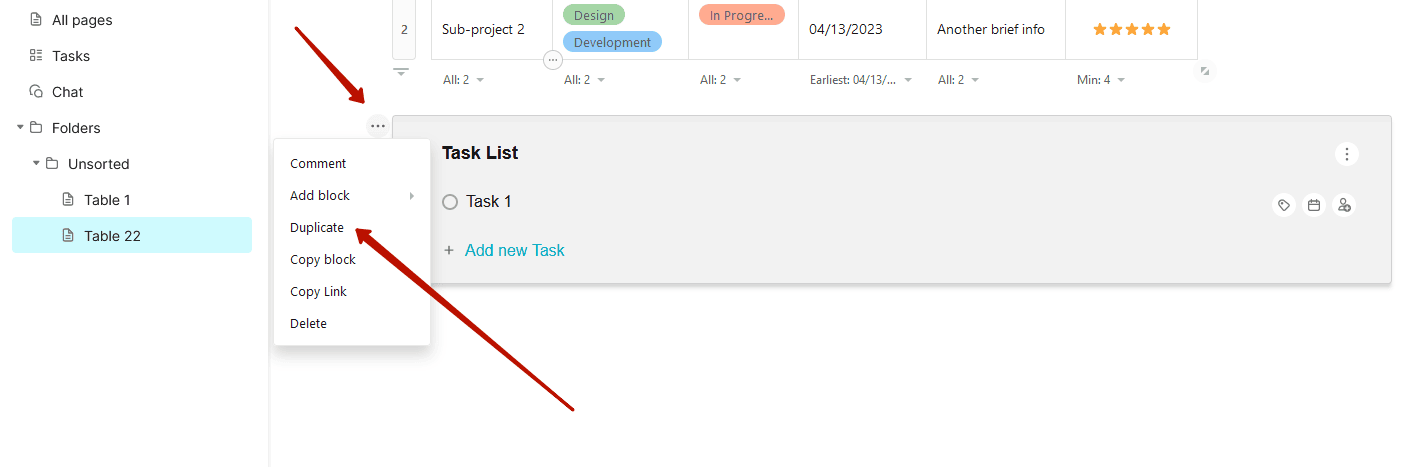 How To Copy And Duplicate Blocks And Tables Fusebase 1552